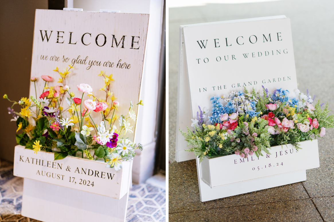 Flower Box Signage - Chicago Style Weddings