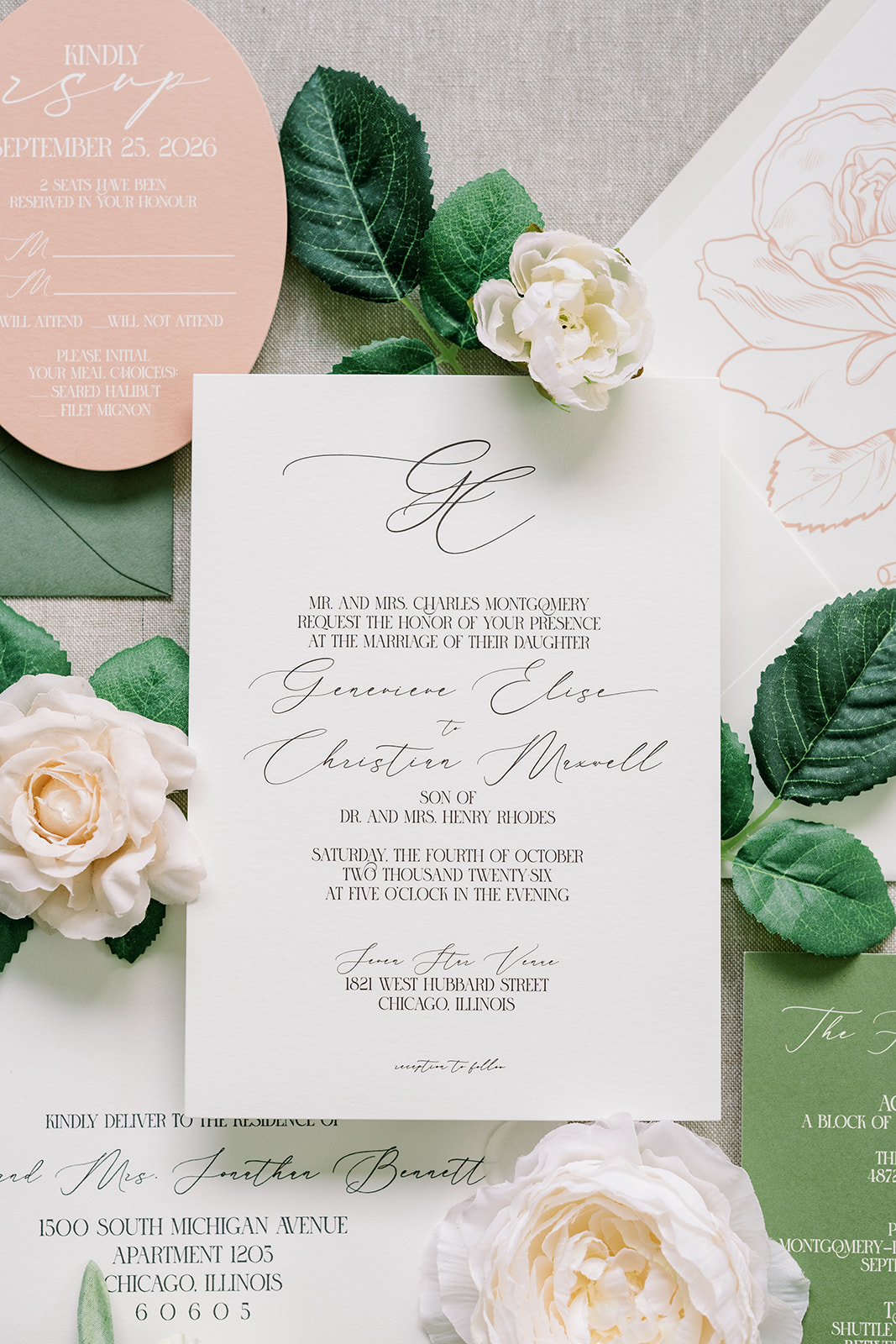 Flatlay for Candice Morales - Chicago Style Weddings