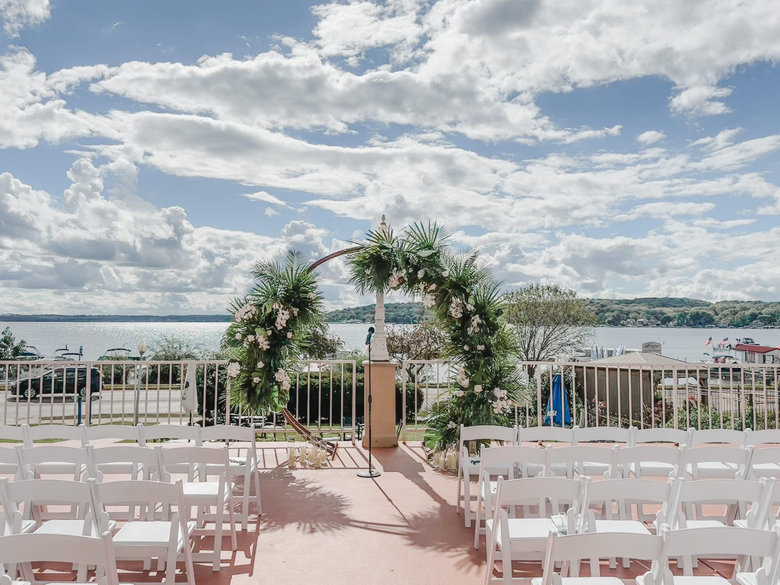 lake geneva lake ceremony lakeside wedding outdoor - Chicago Style Weddings